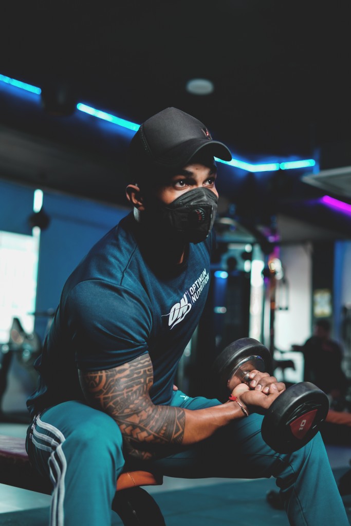 Muscular Man with Dumbbells - PixaHive