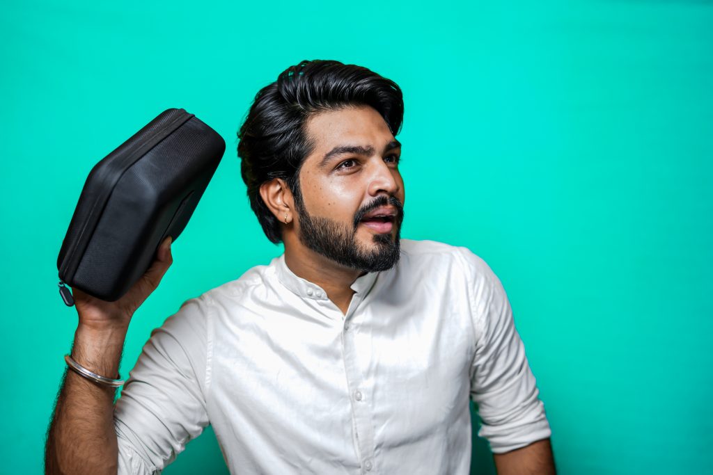 Boy hearing sound from box - PixaHive