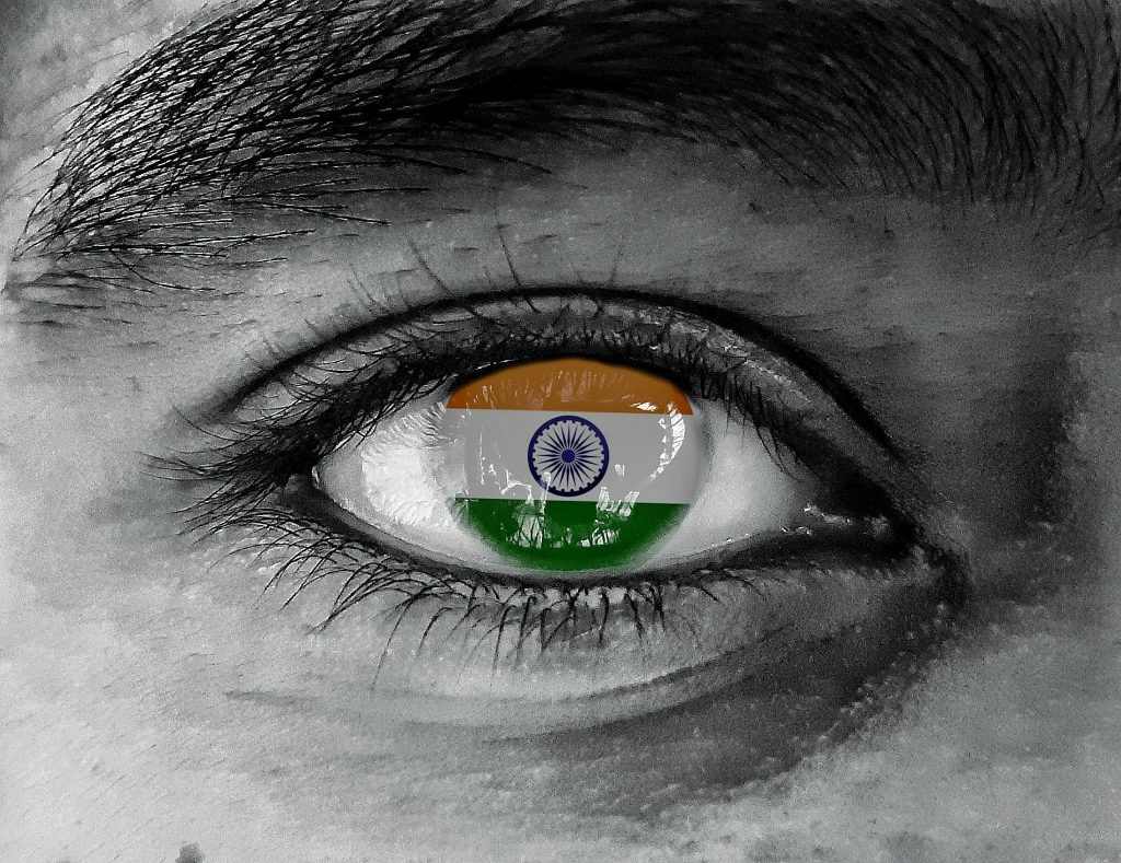 National flag of India reflected in eye - PixaHive