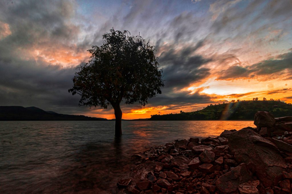 Sunset through a river - PixaHive