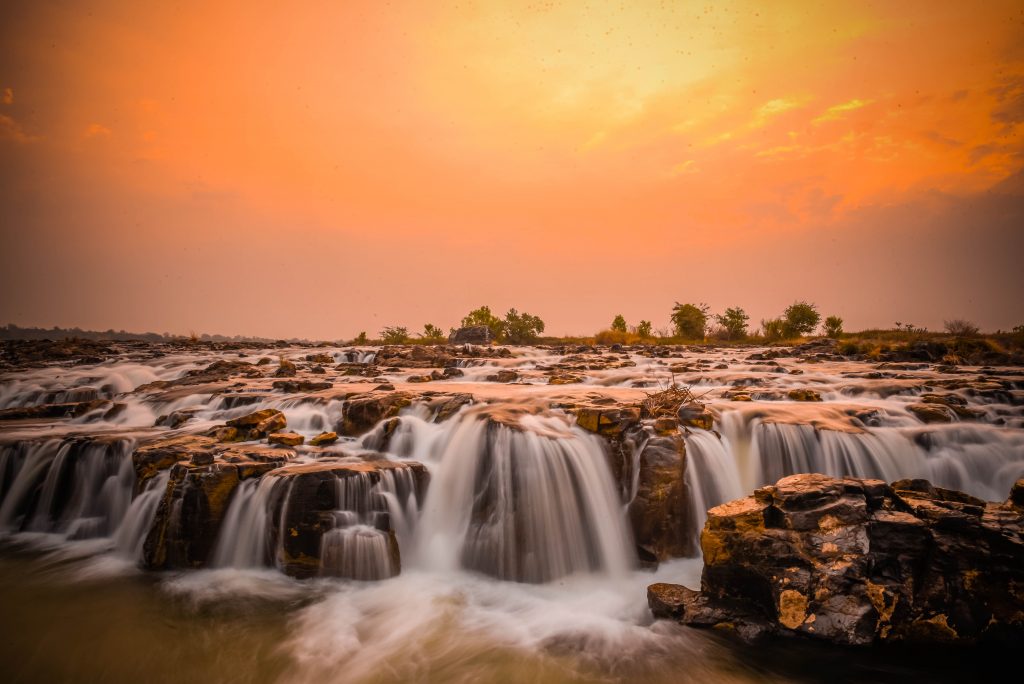 sunrise with waterfall - PixaHive