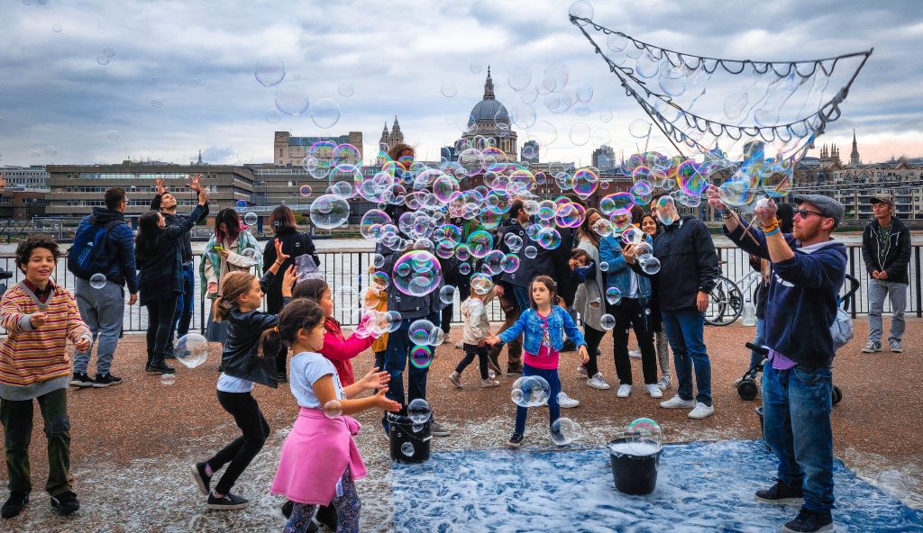 Children playing with bubbles - PixaHive