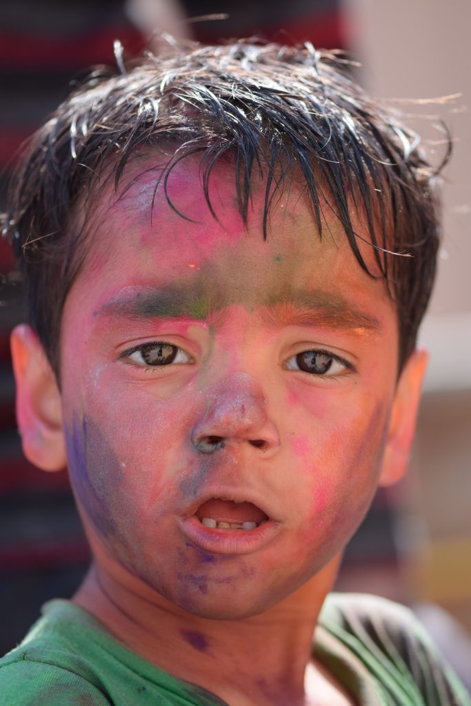 portrait of a little kid on holi - PixaHive