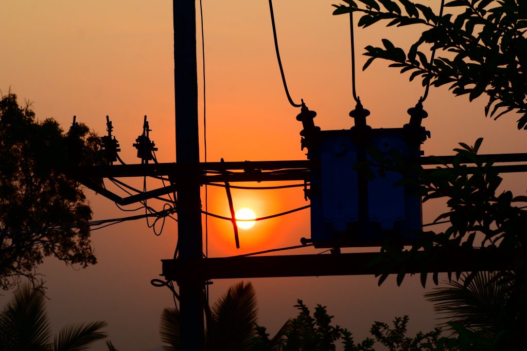 Sunrise through a transformer - PixaHive