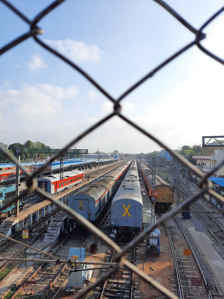 Trains at a railway station - PixaHive