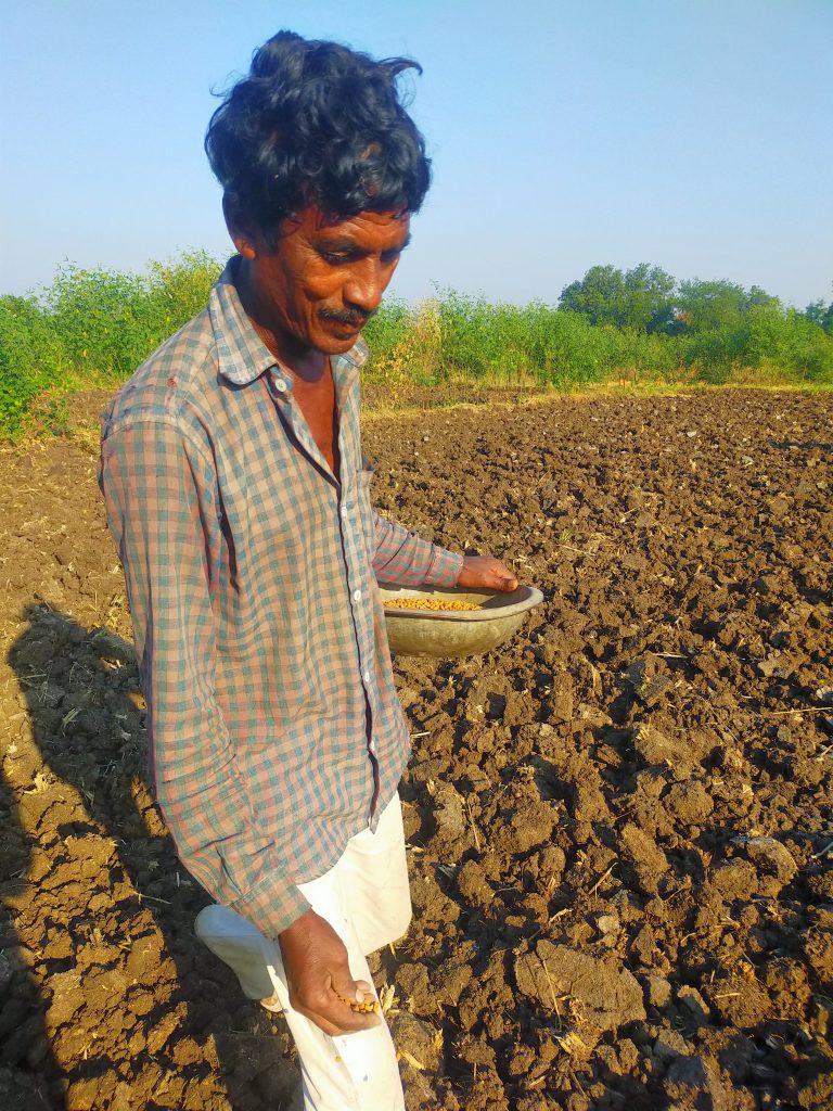 A farmer sowing seeds in a field - PixaHive