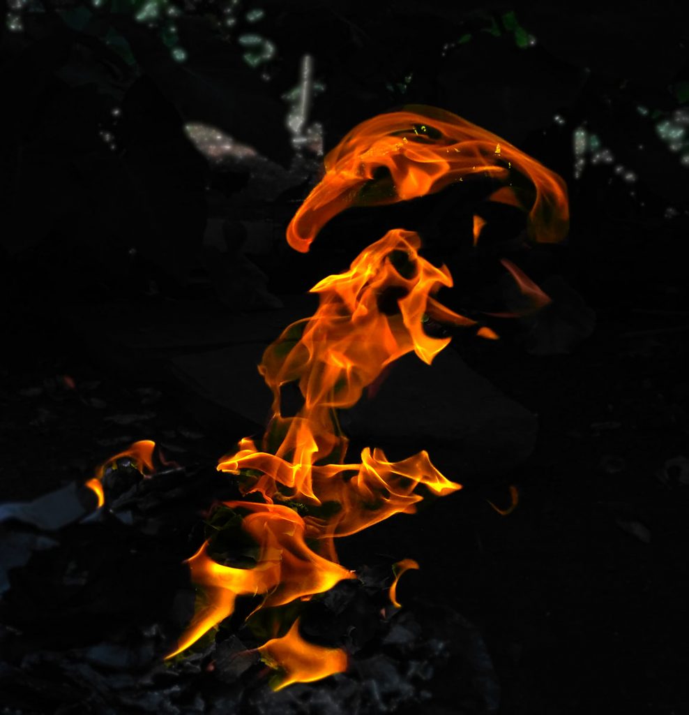 a small bonfire burning in dark - PixaHive