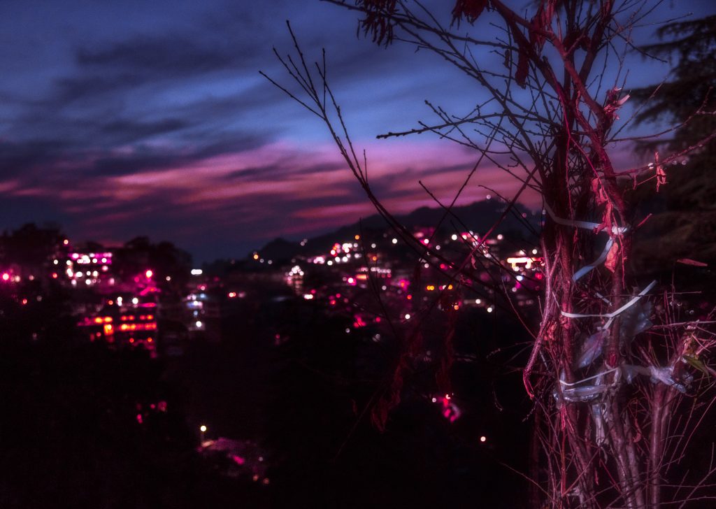 A hill town during night - PixaHive