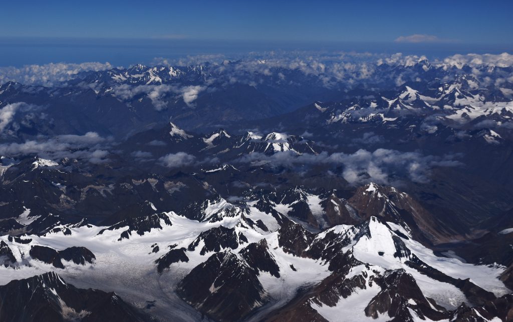 Ariel view of Leh, snow clad mountain , - PixaHive