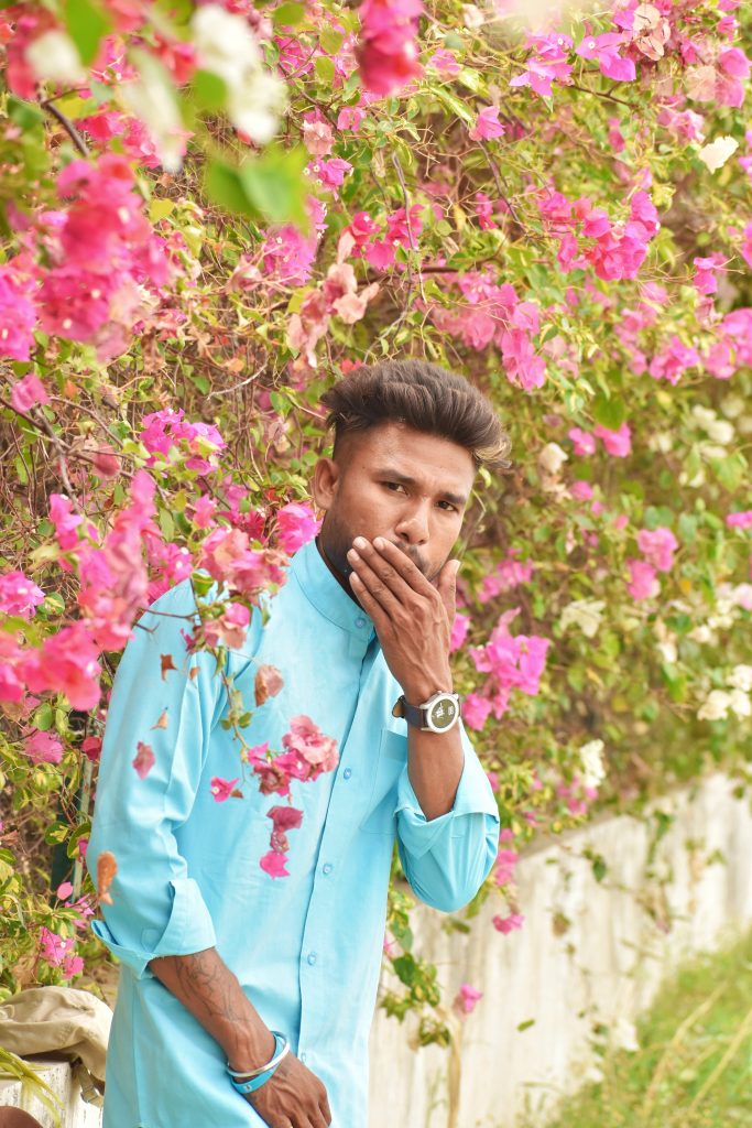 Model posing in the garden with flowers - PixaHive