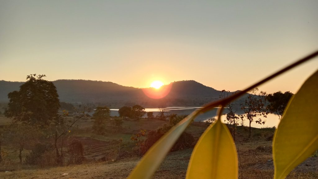 Sunset view through mountains - PixaHive