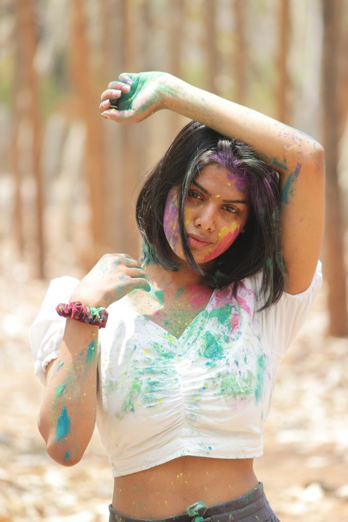 A fashion model celebrating Holi festival - PixaHive