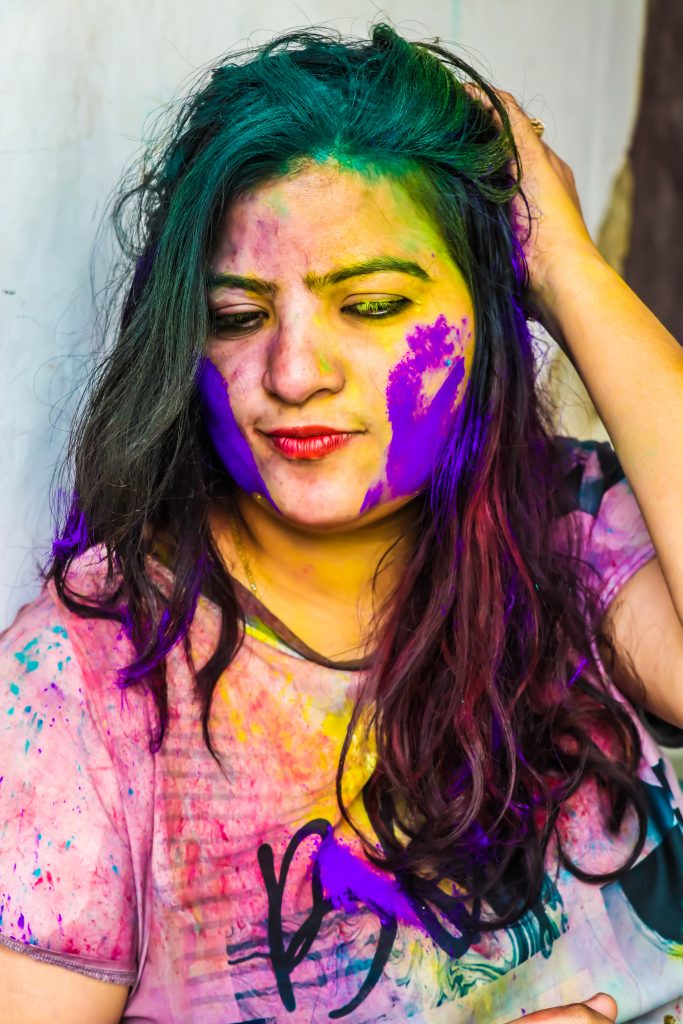 Holi colors on Girl's face - PixaHive