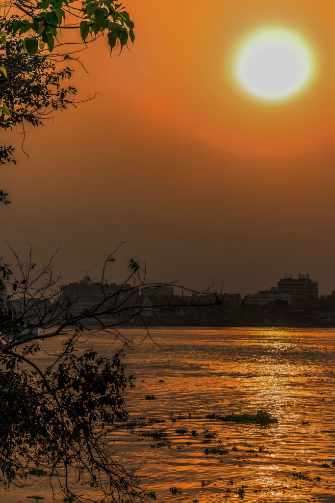 Sunset through a river - PixaHive