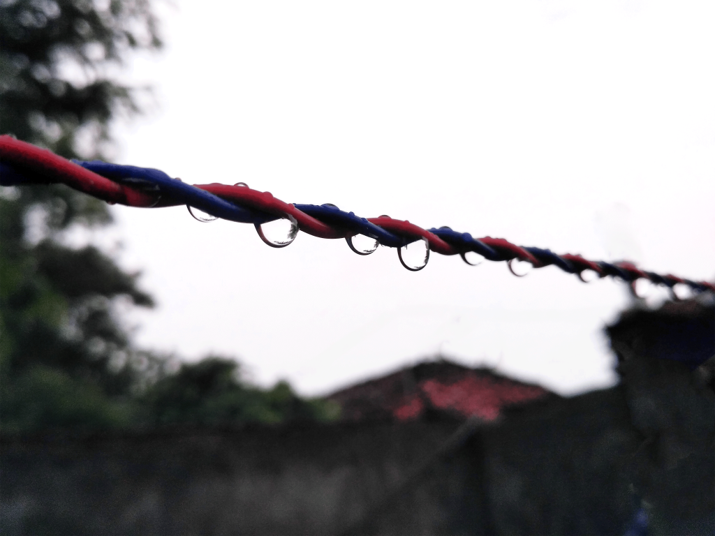 water drops on electrical wire - PixaHive