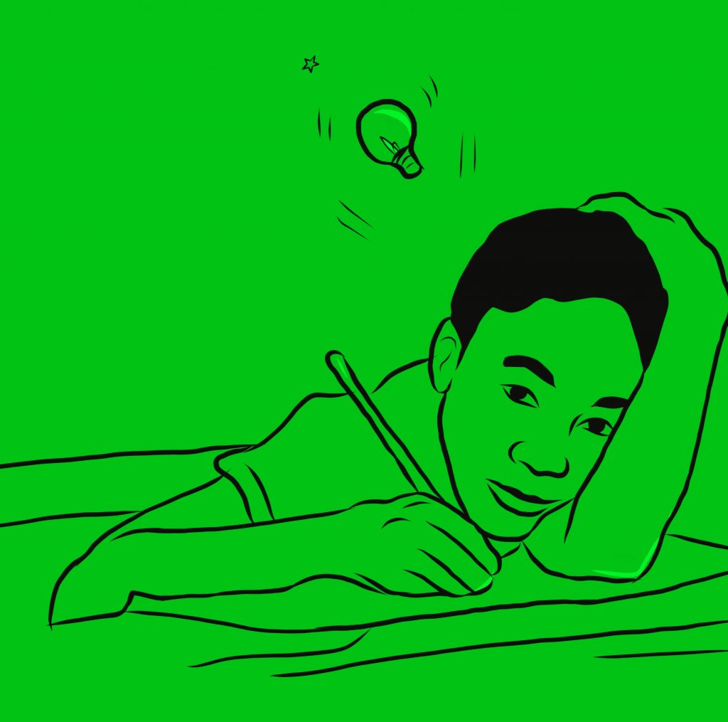 A boy writing something - PixaHive