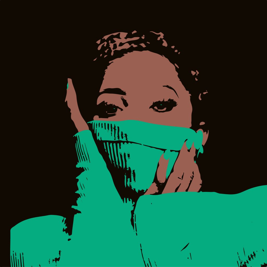 A girl with face cover illustration - PixaHive