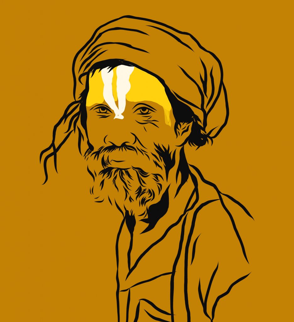 Portrait illustration of an Indian monk - PixaHive