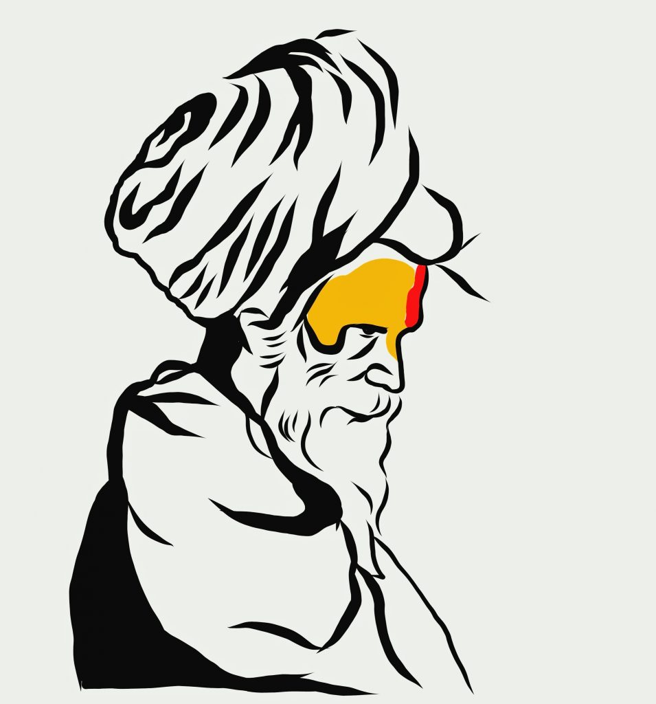 Portrait illustration of an Indian monk - PixaHive