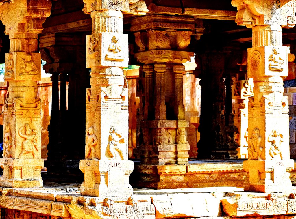 Stone carving on an ancient temple's pillars - PixaHive